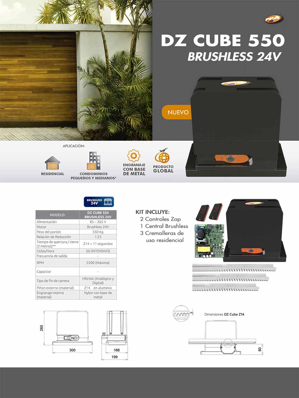 DZ CUBE 550 BRUSHLESS 24V - PPA Mexico